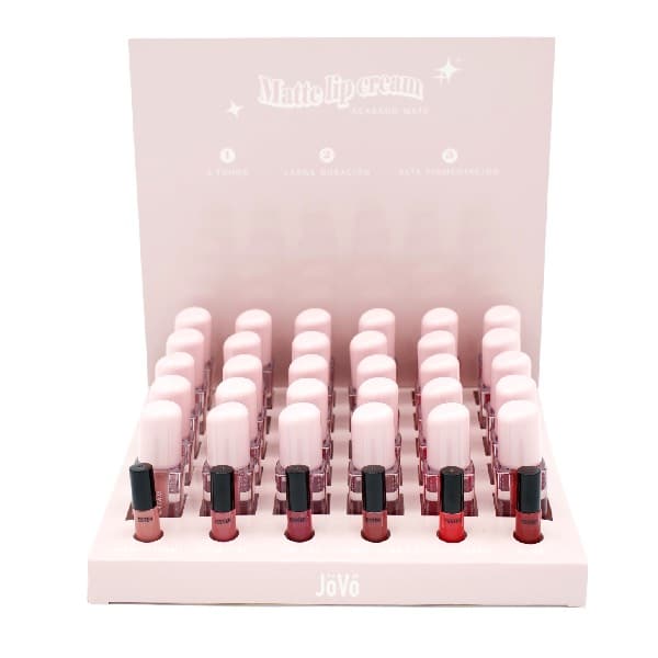 Jovo Labial Líquido Mate expositor 30 unidades - Muchomaquillaje