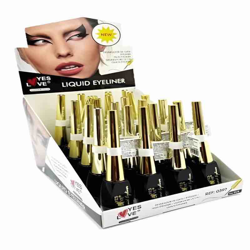Yes Love Eyeliner negro tapa dorada - Maquillaje al Por Mayor